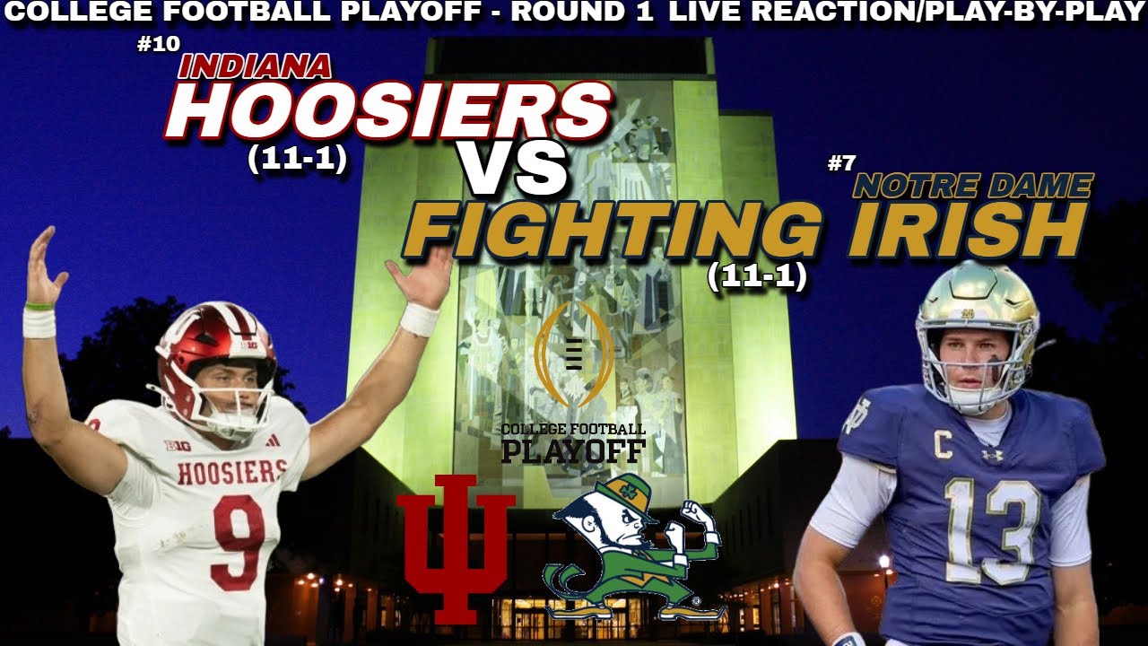 #10 Indiana Hoosiers vs #7 Notre Dame FIghting Irish LIVE REACTION/Play ...