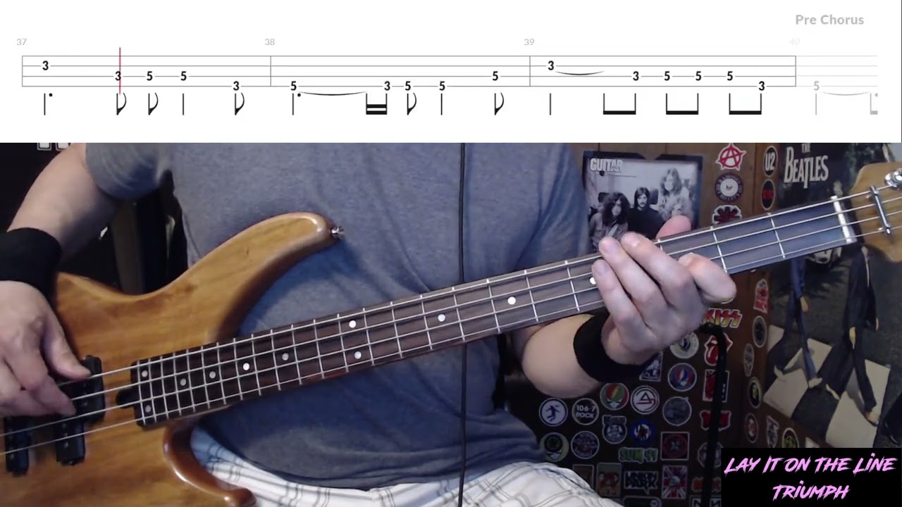 Lay It On The Line by Triumph - Bass Cover with Tabs Play-Along - YouTube
