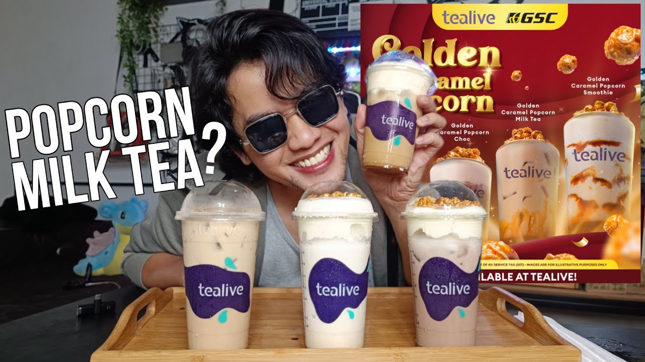 [BARU] TEALIVE GOLDEN CARAMEL POPCORN 🍿 || TEALIVE X GSC Malaysia - YouTube