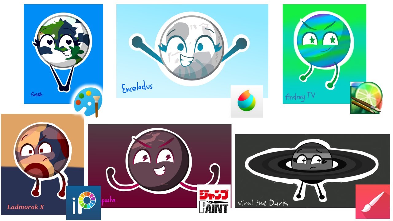 SPEEDPAINT | Object Cosmos OCs in different programs! - YouTube