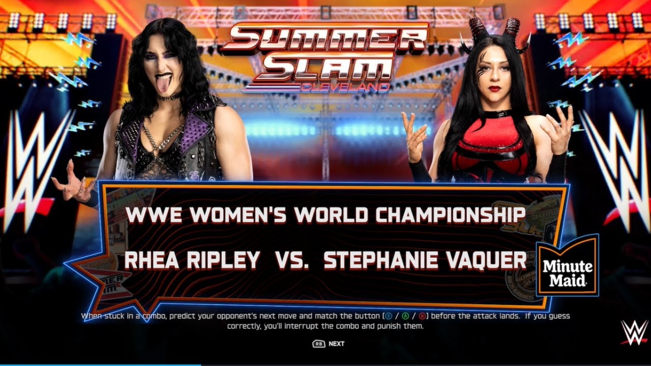 WWE 2K25 RHEA RIPLEY VS STEPHANIE VAQUER BLOODLINE RULES MATCH - YouTube
