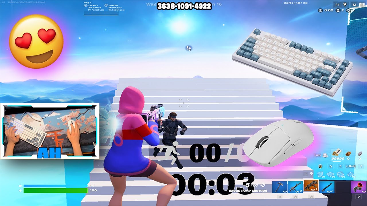 Custom Keyboard ASMR Chill😴 RANKED 1v1🏆Satisfying Keyboard Fortnite ...