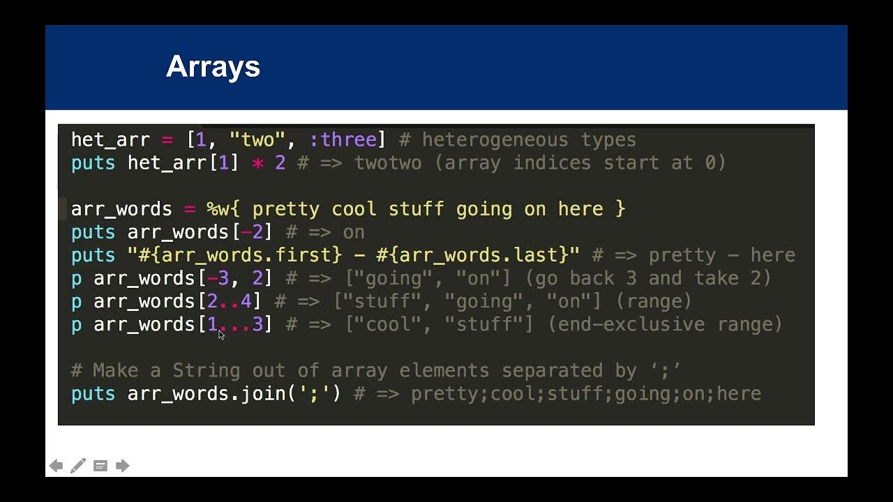 Cases, Numbers, Arrays, Ranges, File IO (5) || Learn Ruby - YouTube