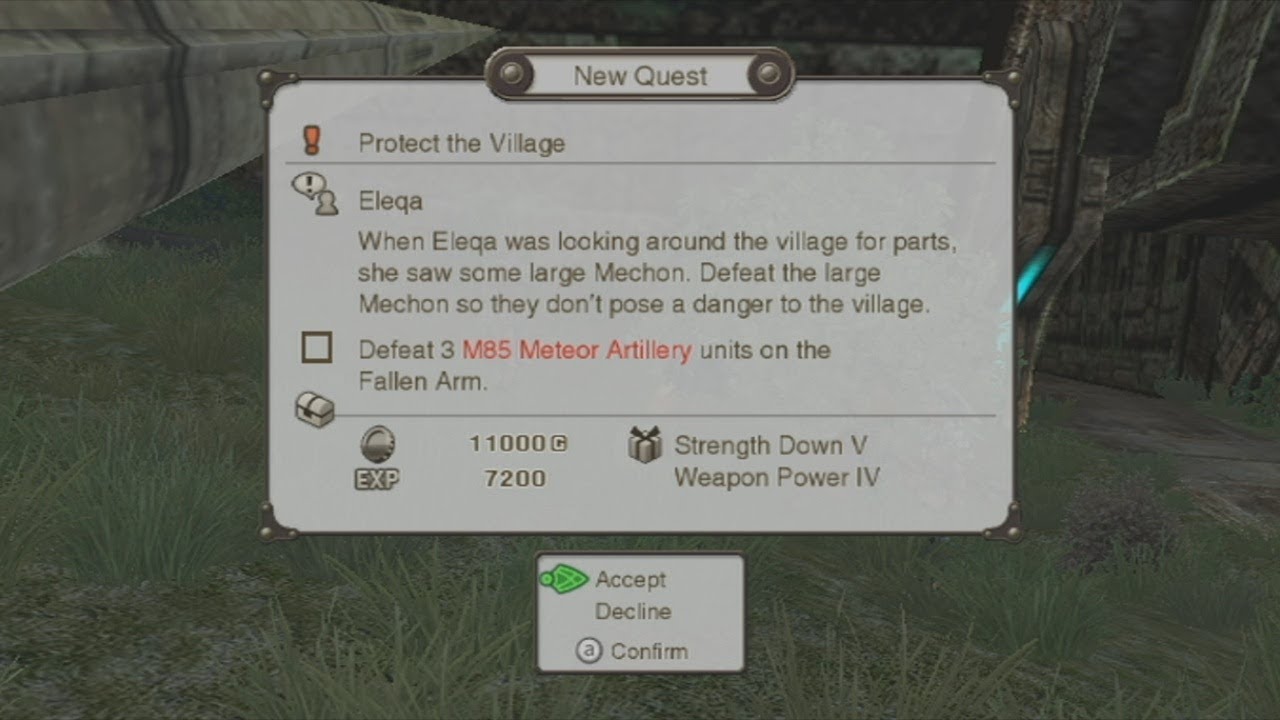 Xenoblade Chronicles - Eleqa's Quest (2) - Fallen Arm (Opens Gate ...