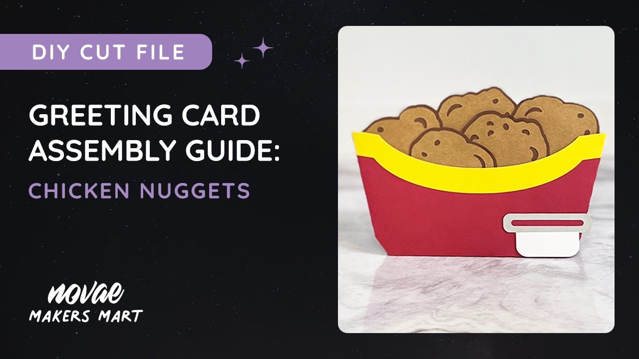 Chicken Nuggets Greeting Card SVG | DIY Cut Paper Card SVG Cut File ...