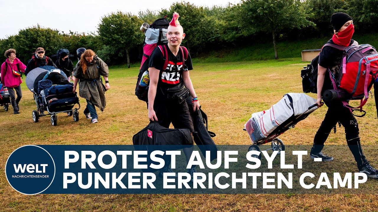 PUNK-PROTEST AUF SYLT: Teilnehmer errichten Camp in Tinnum - YouTube