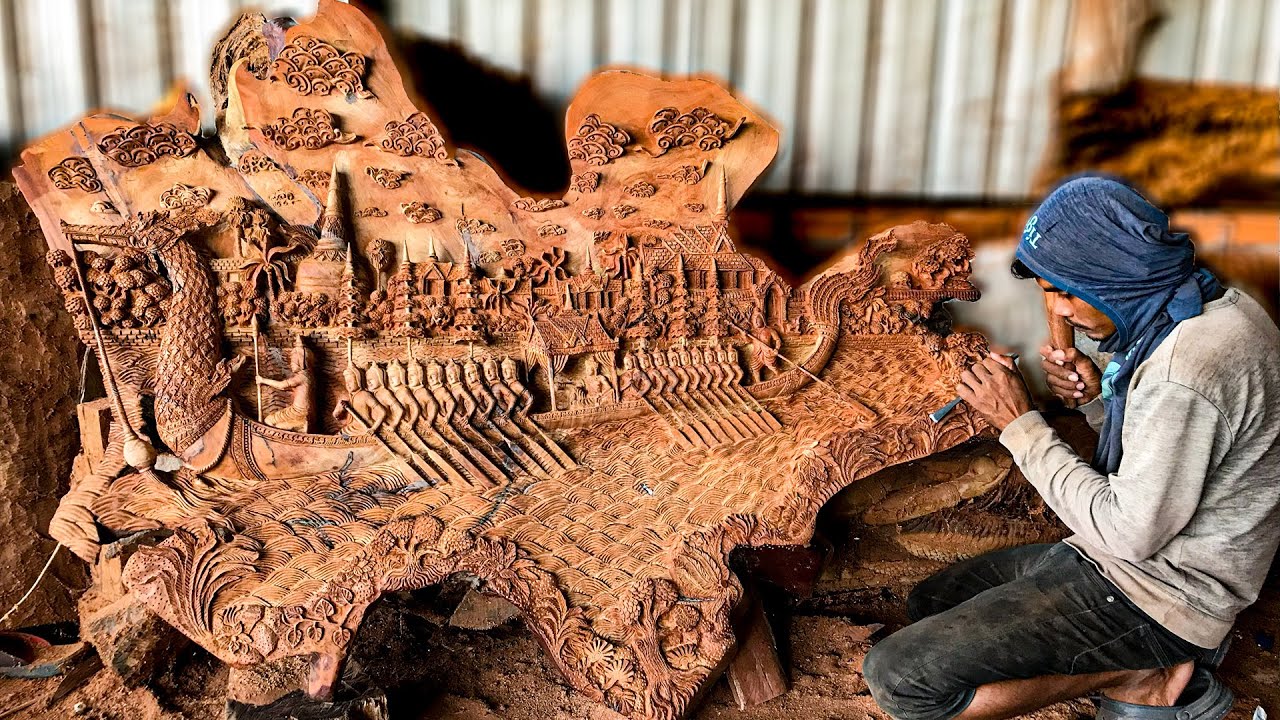 We Carved a Huge Amazing Wood Art out of a Piece of Wood - Extremely ...