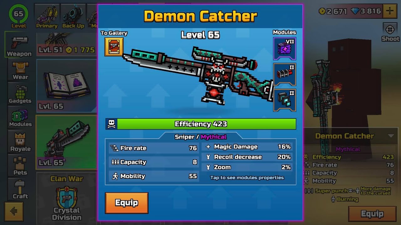Pixel gun 3d - Demon Catcher review [แรงดุจพลังแห่งปีศาจ!] [ไทย] - YouTube