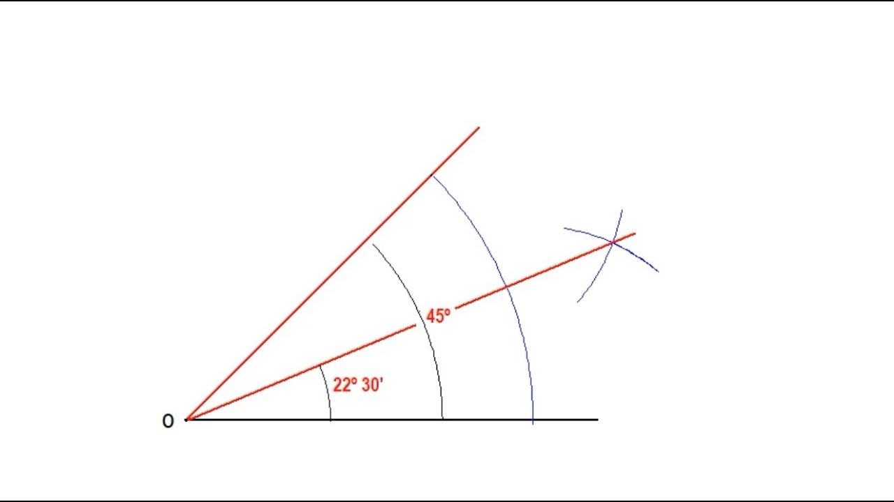 Trazado de los ángulos de 22º 30' y de 45º - YouTube