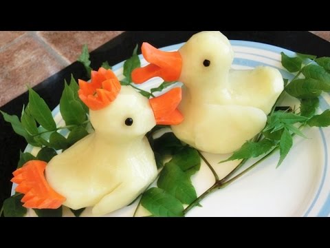 How To Make Potato Rubber Ducks | Potato Art | Vegetable Carving ...