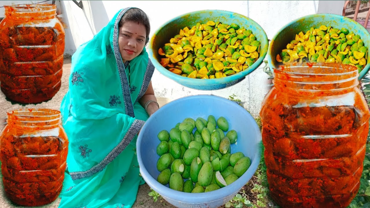 बालक आम के नूनचरा अइसे बनाओ अऊ साल भर तक खाओ || aam achar recipe || cg ...
