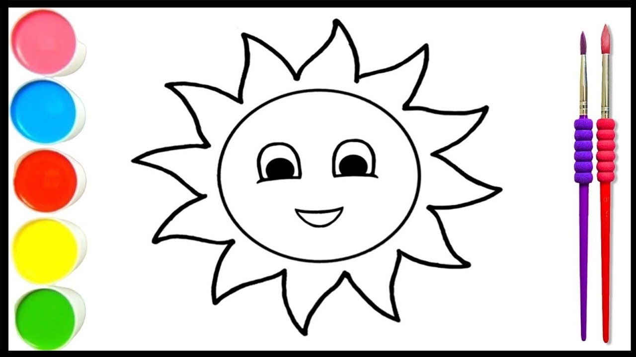 Sun Drawing, Painting and Coloring for Kids and Toddlers // Drawing for ...