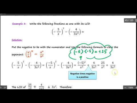 Operations of Fractions Involving Algebraic Expressions. - YouTube