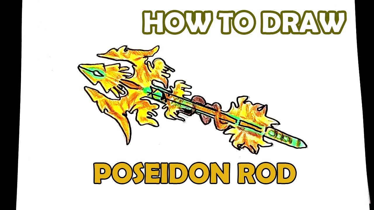 How to draw Poseidon Rod from Fisch - YouTube