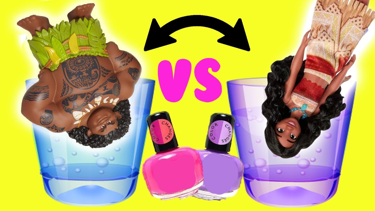Moana 2 Movie Color Change Transformation Nail Polish with Maui! DIY ...