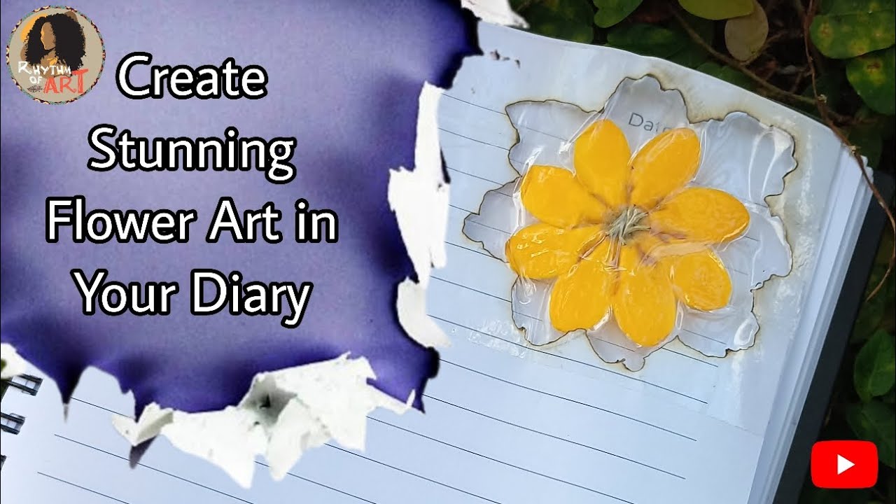 Craft Beautiful Flower Art in Your Diary 🌸 - YouTube