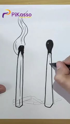 How to Draw a Burn Match in The Right Way - YouTube