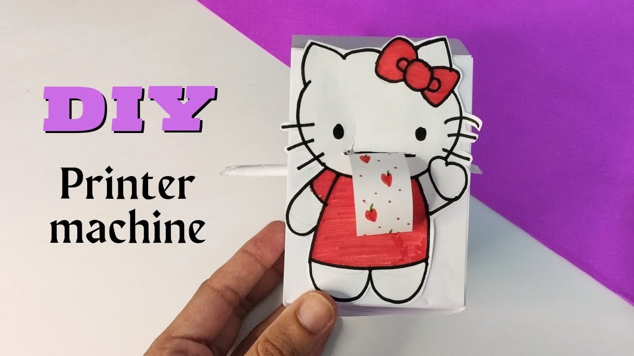 DIY mini kitty printer machine / paper washi tape holder/ paper printer ...