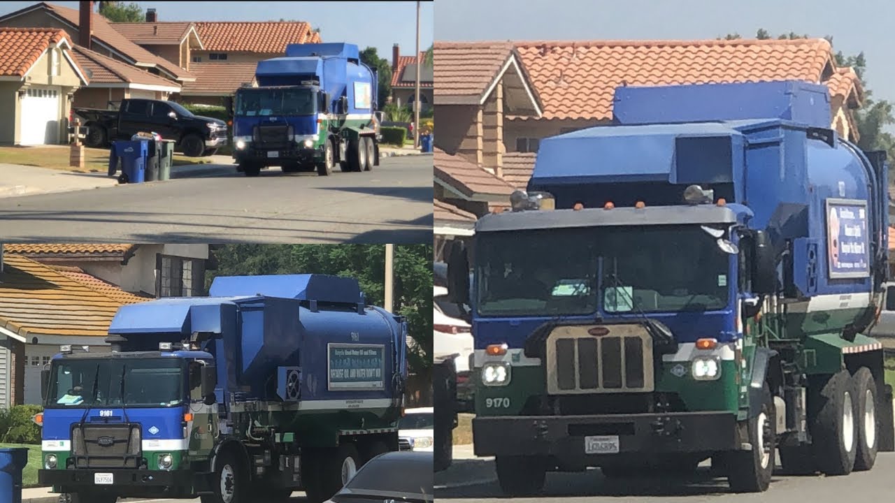 City of Ontario garbage collecting early and late morning trash! - YouTube