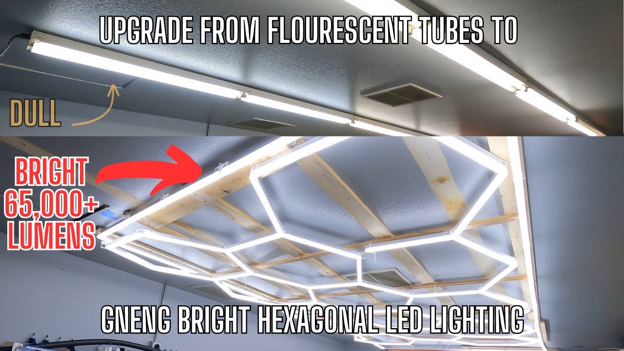 GNENG 15 piece Hexagonal Car Detailing Light Upgrade with rectangular frame - 65,700 lumens ...