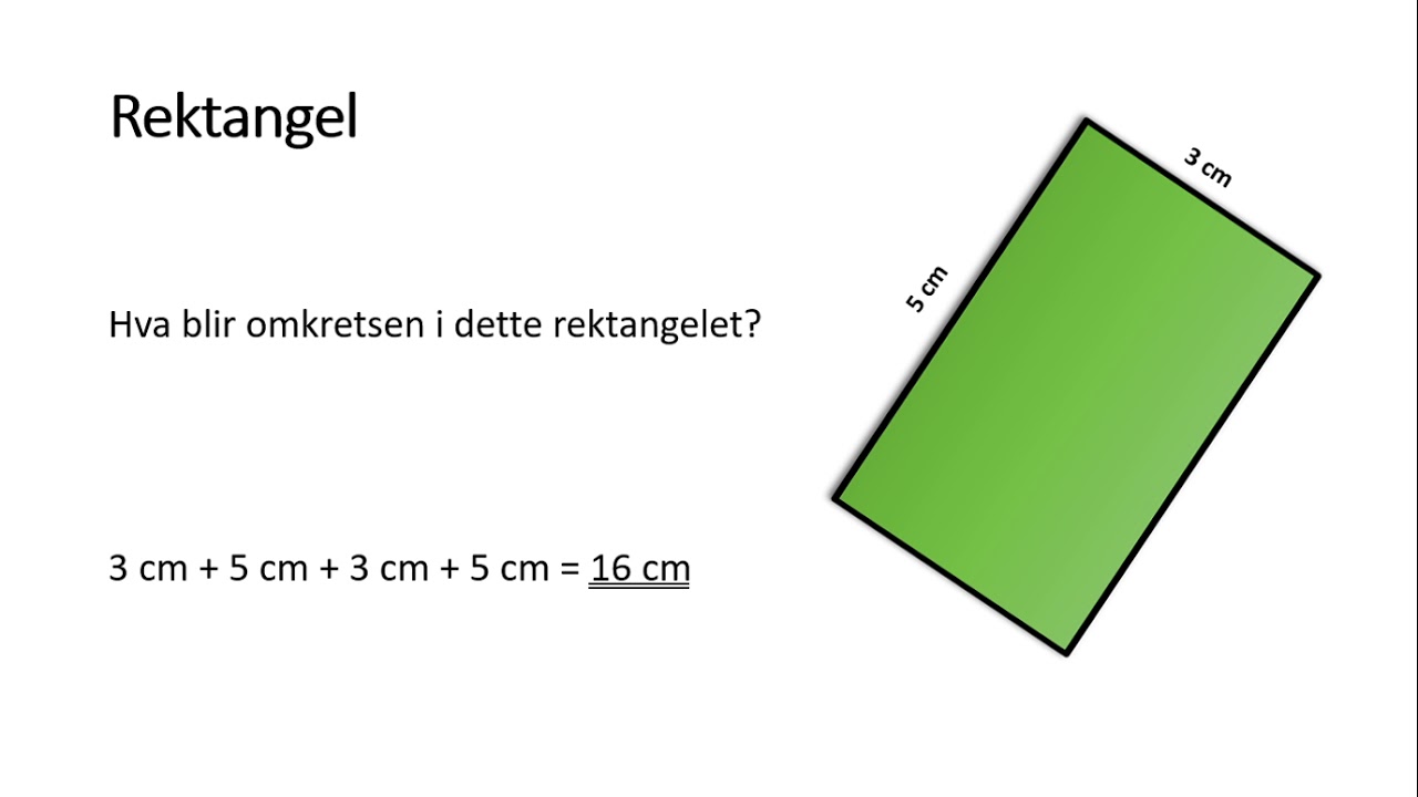 Omkrets og areal for 5. trinn - YouTube