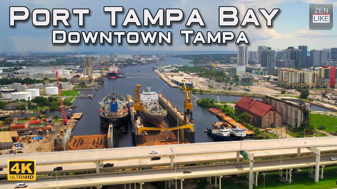 the Port of Tampa and Downtown via 4k Drone - DJI Air2s - YouTube