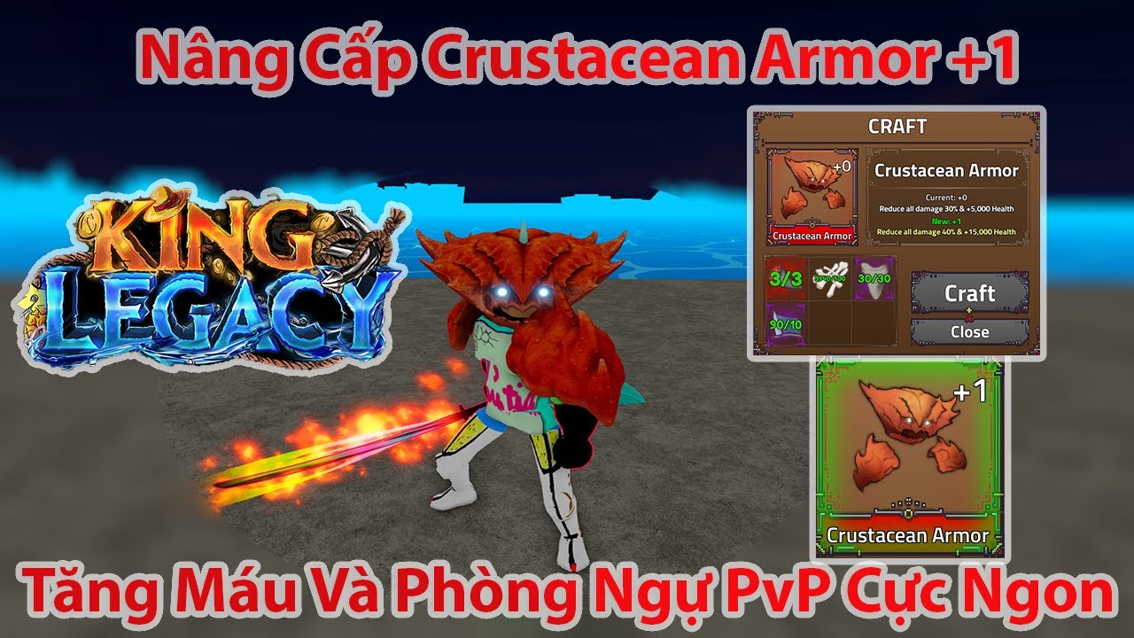 King Legacy - Nâng Cấp Crustacean Armor +1 Tăng Máu Và Phòng Ngự PvP ...