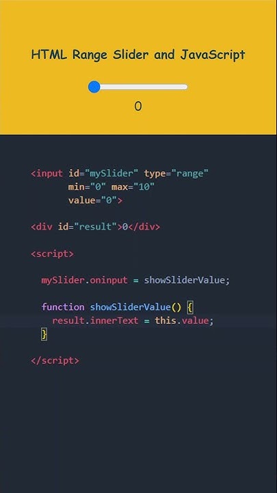 HTML Range Slider And JavaScript - YouTube