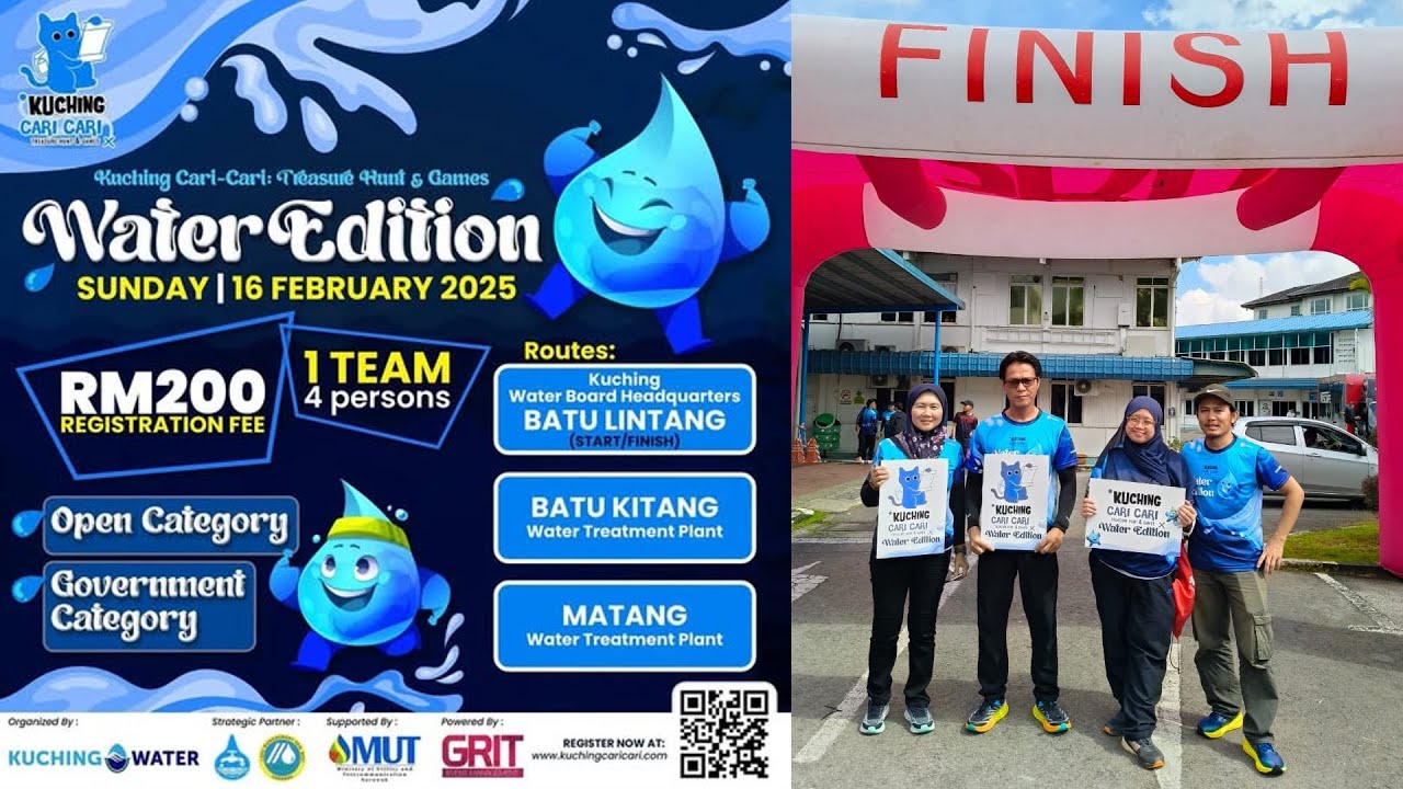 KUCHING CARI CARI 2025 | TREASURE HUNT & GAMES WATER EDITION - YouTube