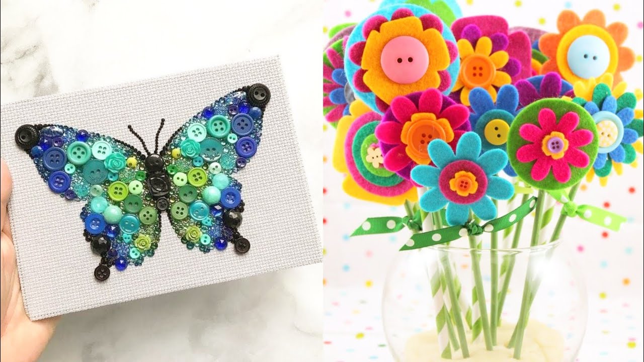 Gorgeous and beautiful button craft ideas // best and classy button art ...