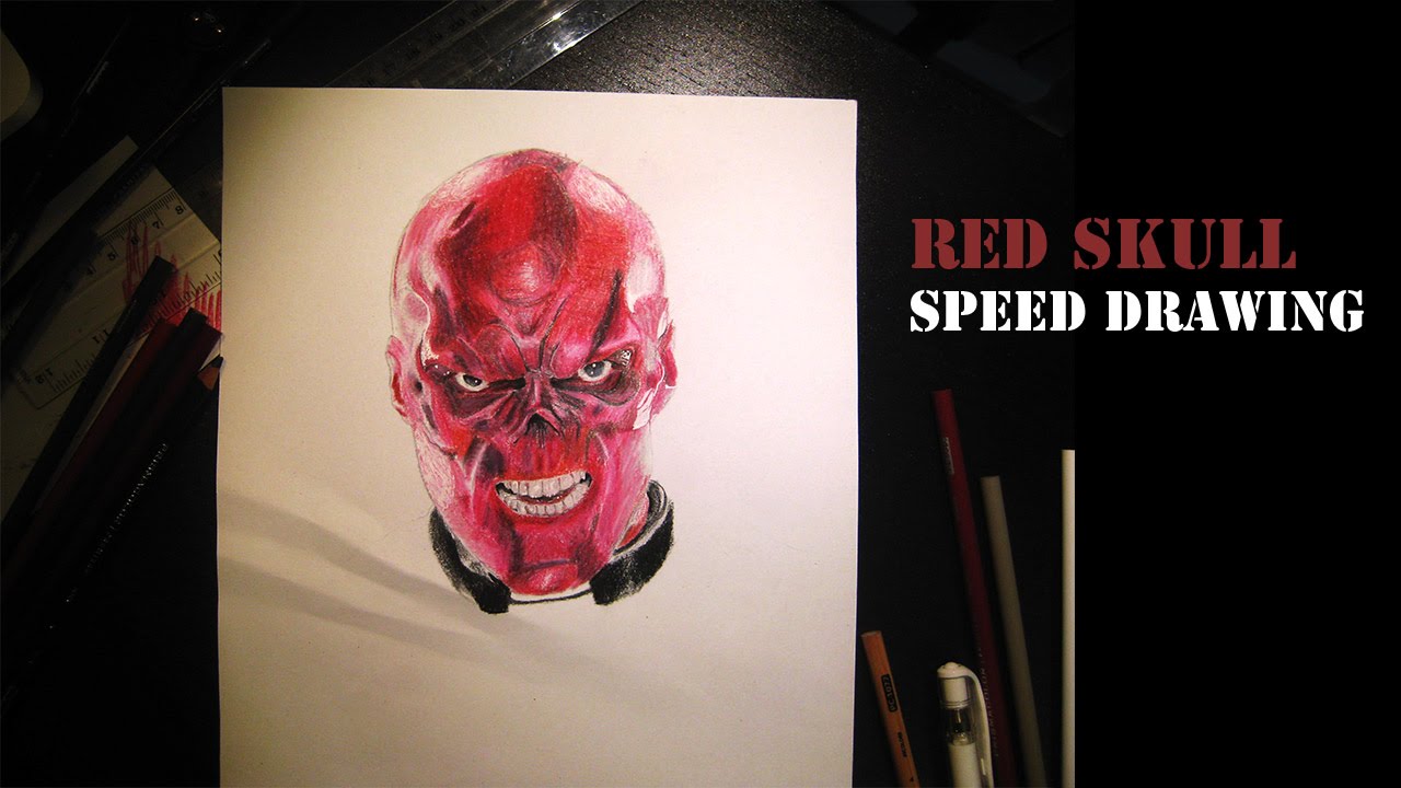Red Skull: Realistic Speed Drawing (Time-Lapse) - YouTube