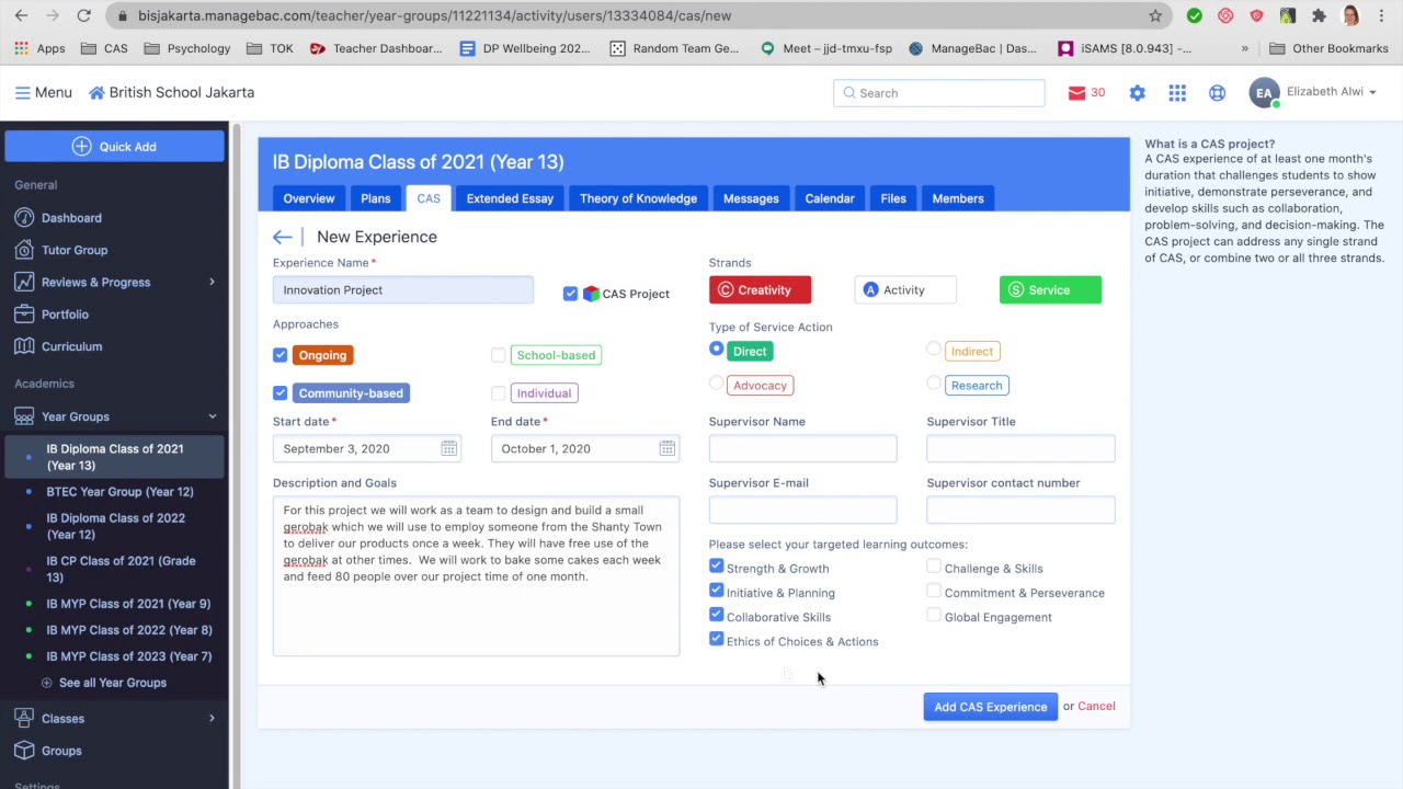Intro to Managebac for CAS - YouTube