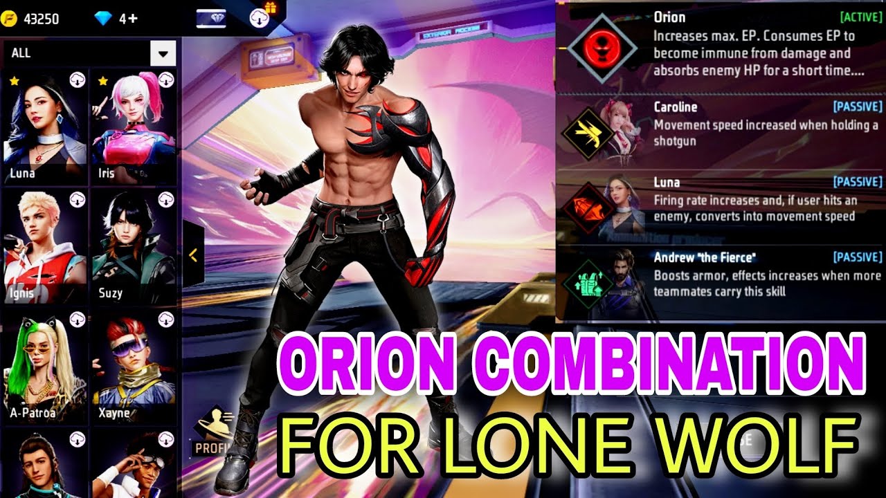 Orion Character Combination After OB44 Update Free Fire Orion Lone Wolf ...