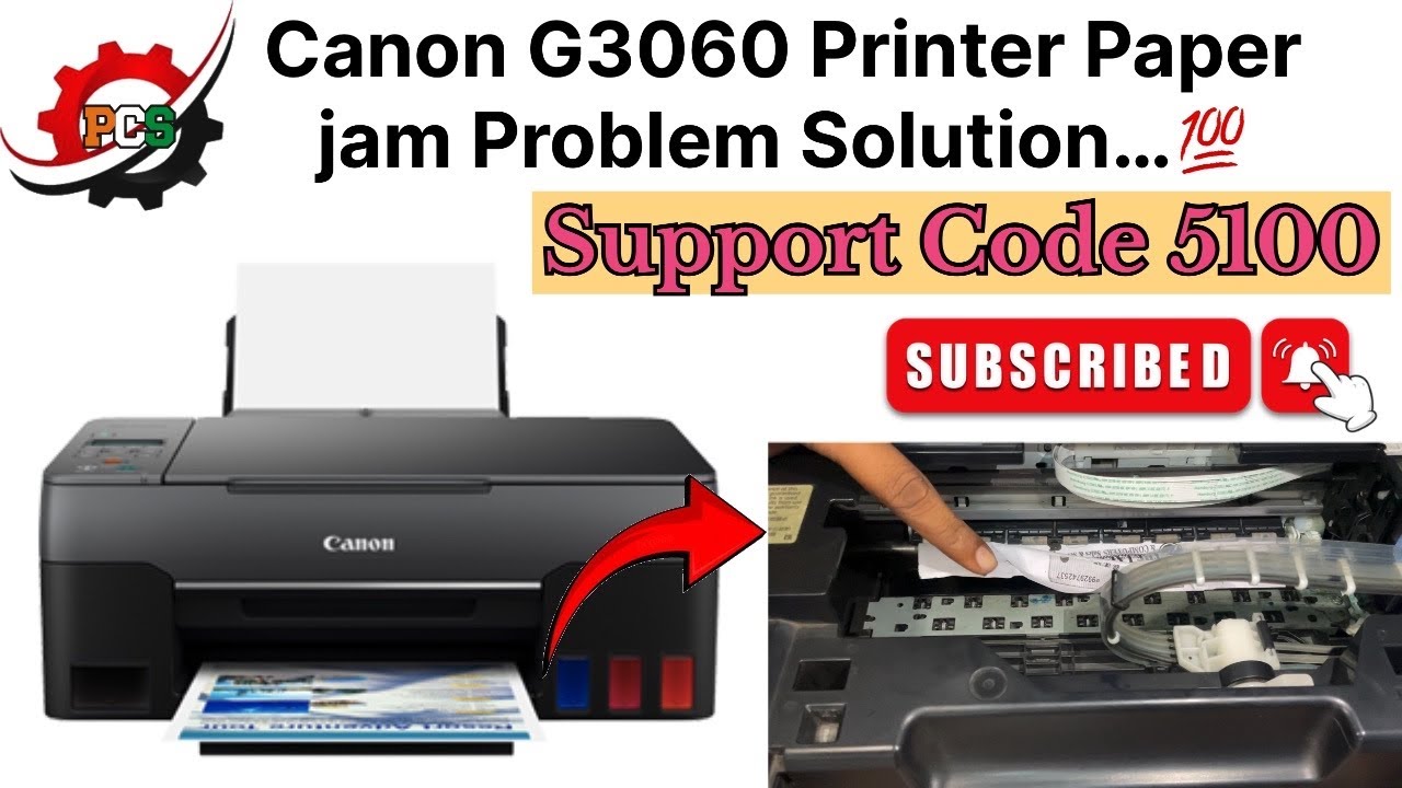 Canon G3060 Printer Paper jam Problem Fix | Support Code 5100 - YouTube