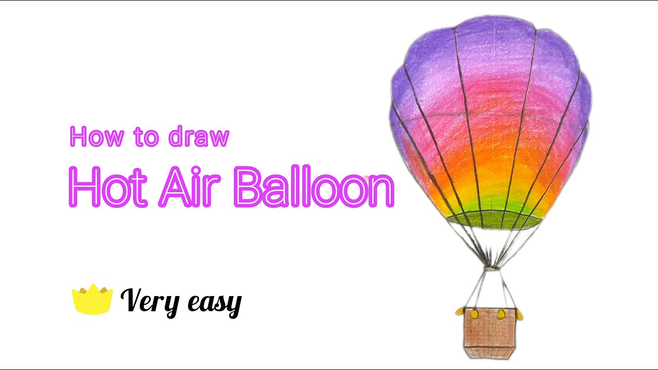 How to draw hot air balloon | step by step | easy drawing #hotairballon ...