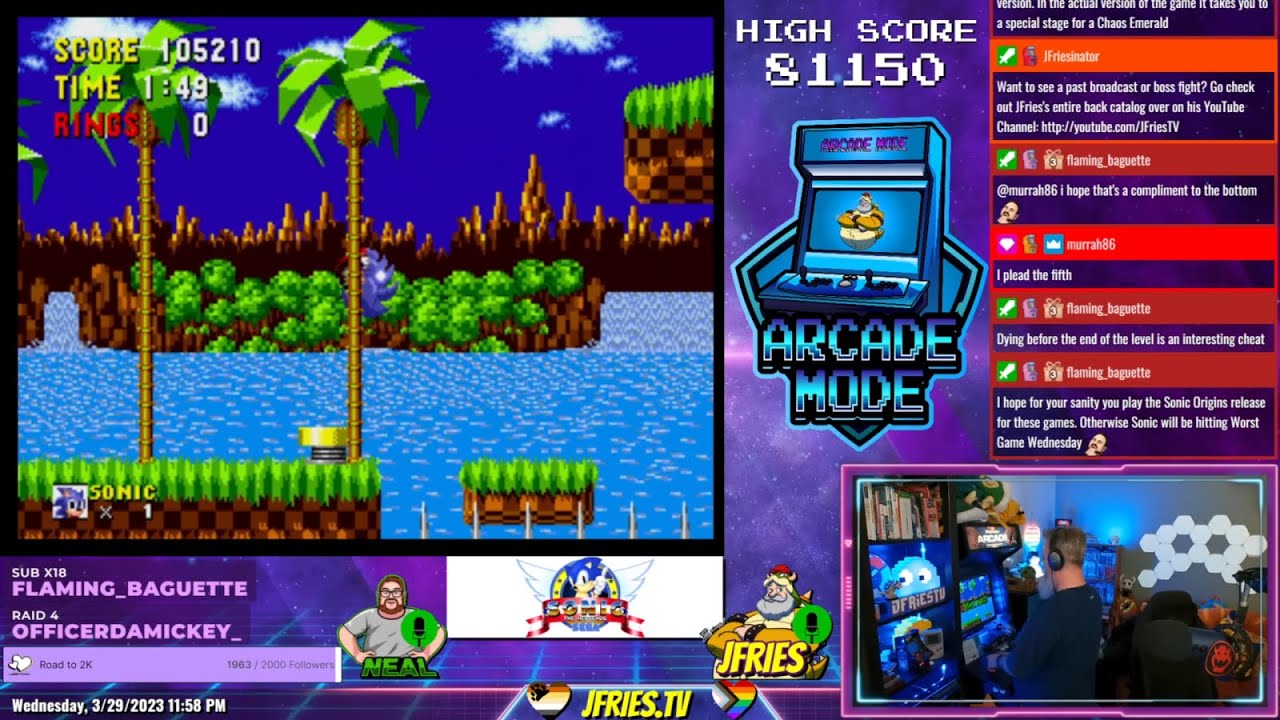 Highlight: Arcade Mode - Sonic the Hedgehog - New High Score - 105210 ...