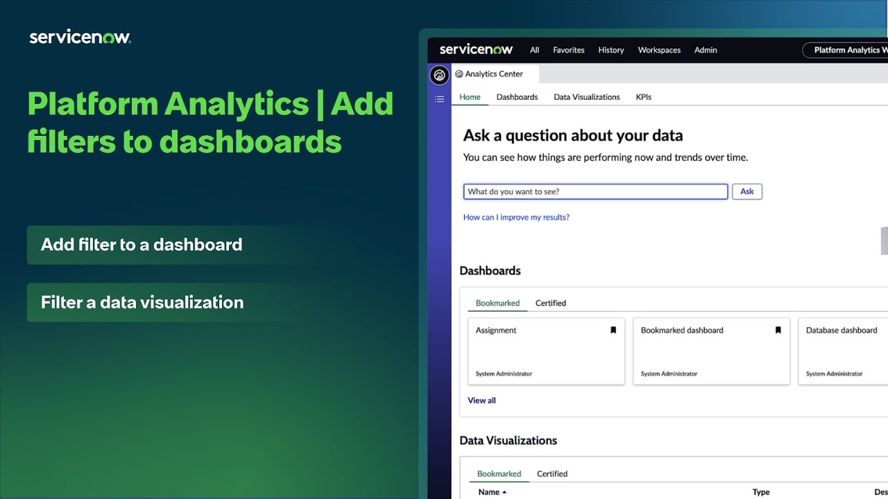 Platform Analytics Workspace | Adding filters to dashboards - YouTube