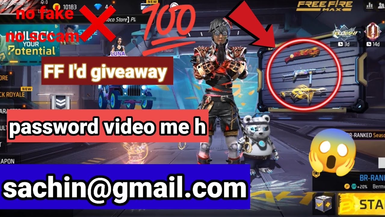 Free Fire Pro ID And Password Giveaway 2022🛑 Live Id Password Giveaway ...