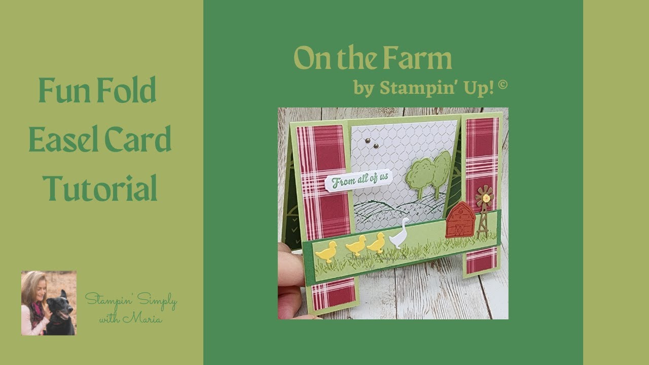 On the Farm Fun Fold Easel Card Tutorial - YouTube