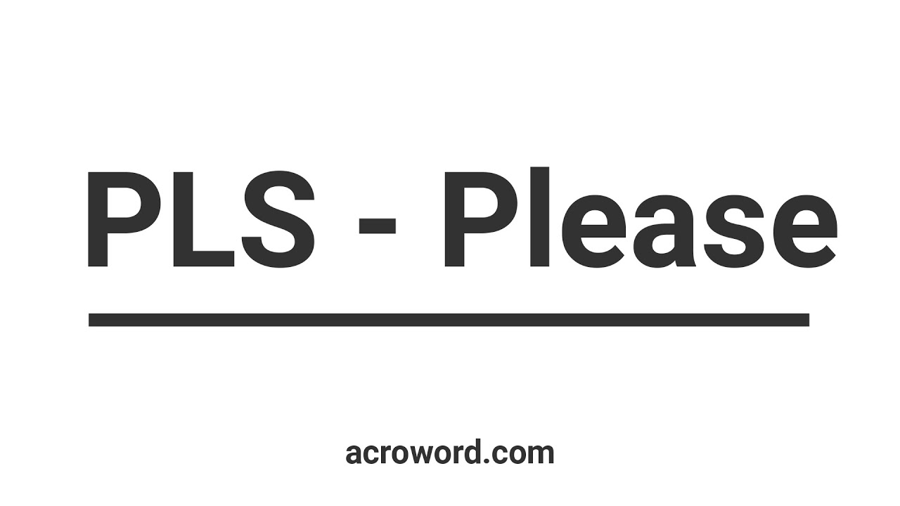 PLS - Please - YouTube