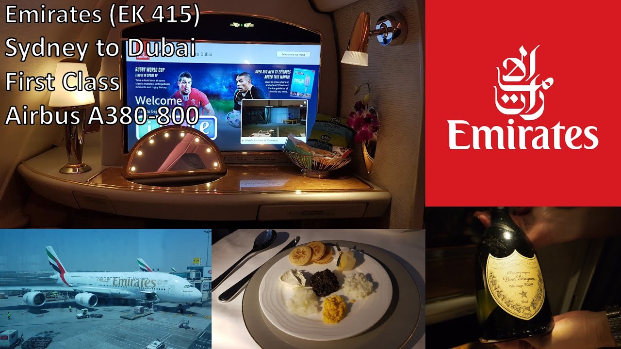 Emirates First Class – Sydney to Dubai (EK 415) – Airbus A380-800 - YouTube