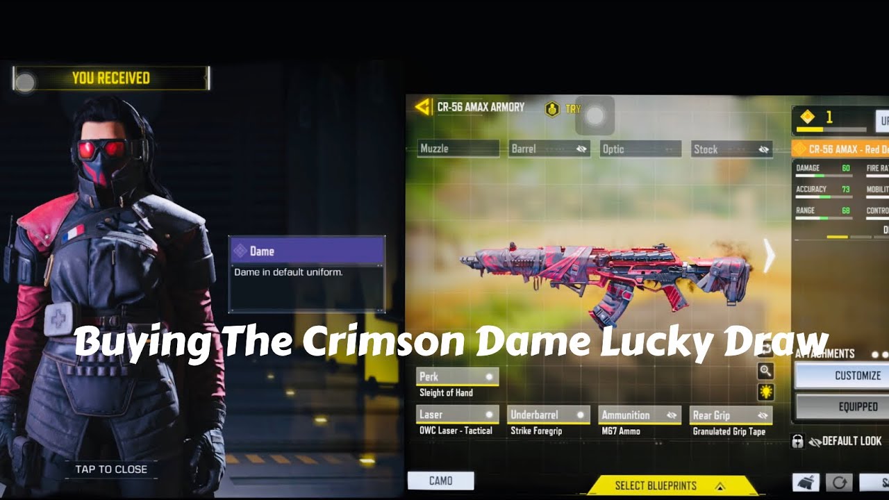 I got Dame on the 3rd try!! 😱 Buying the Crimson Dame Lucky Draw | CODM ...