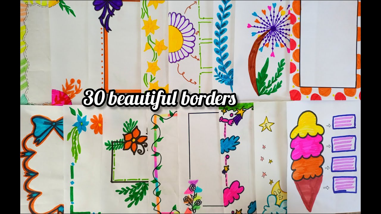 30 BEAUTIFUL BORDER DESIGNS | Project Work Designs | How To Draw ...