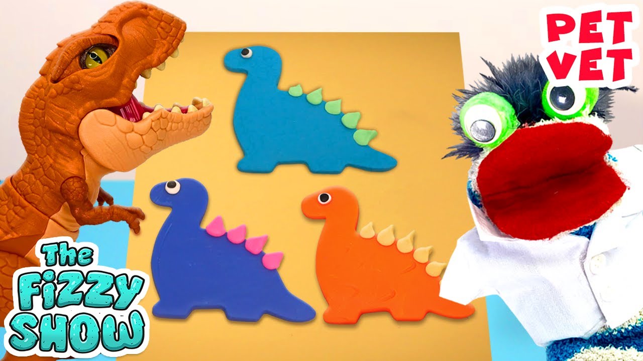 Fizzy The Pet Vet DIY Play Doh Dinosaurs With Phoebe 🦖 🦕 | Fun Videos ...