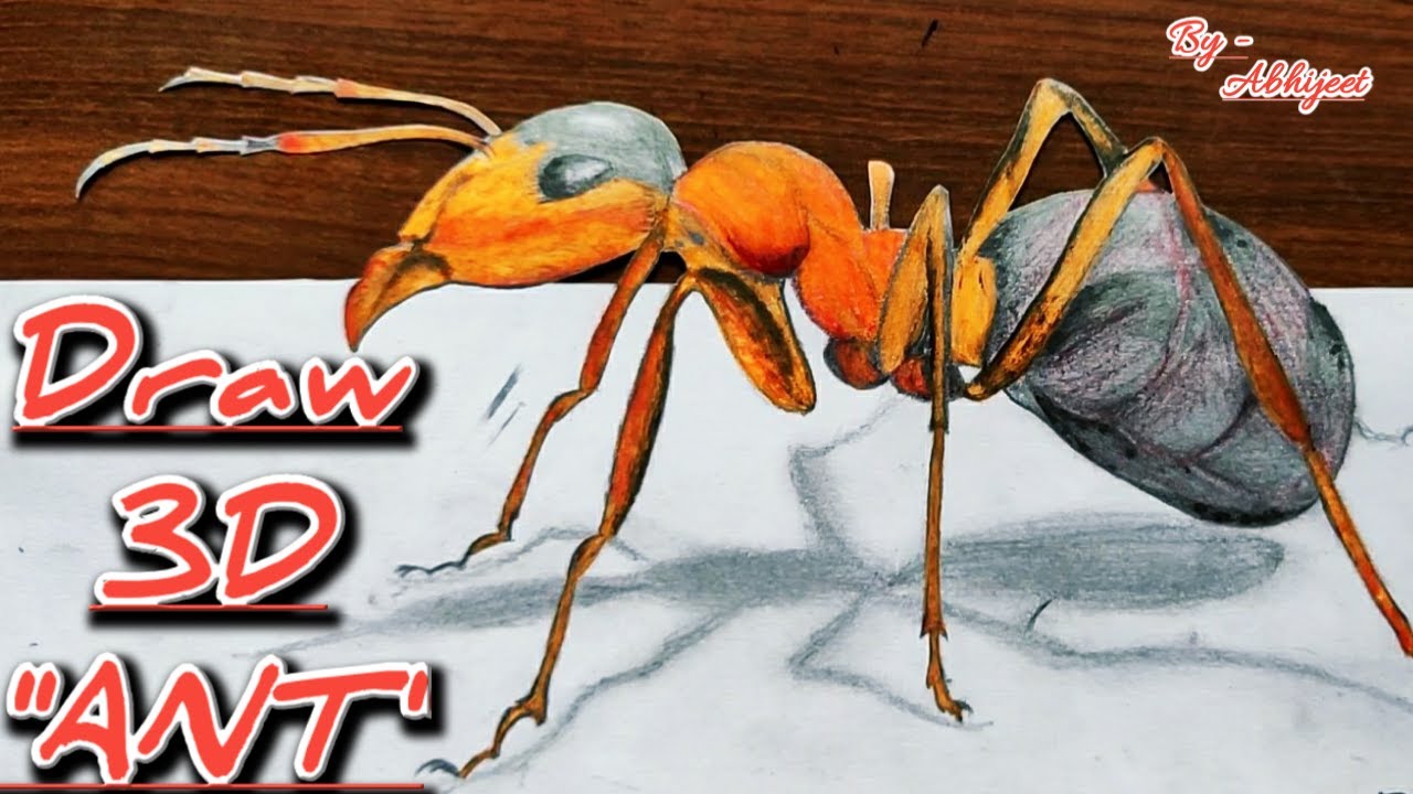 How to make 3D "ANT" on Paper | Easy To Learn | Abhijeet Art - YouTube