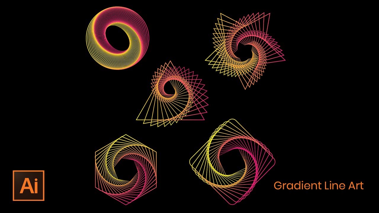 Adobe Illustrator - Gradient Line Art - YouTube