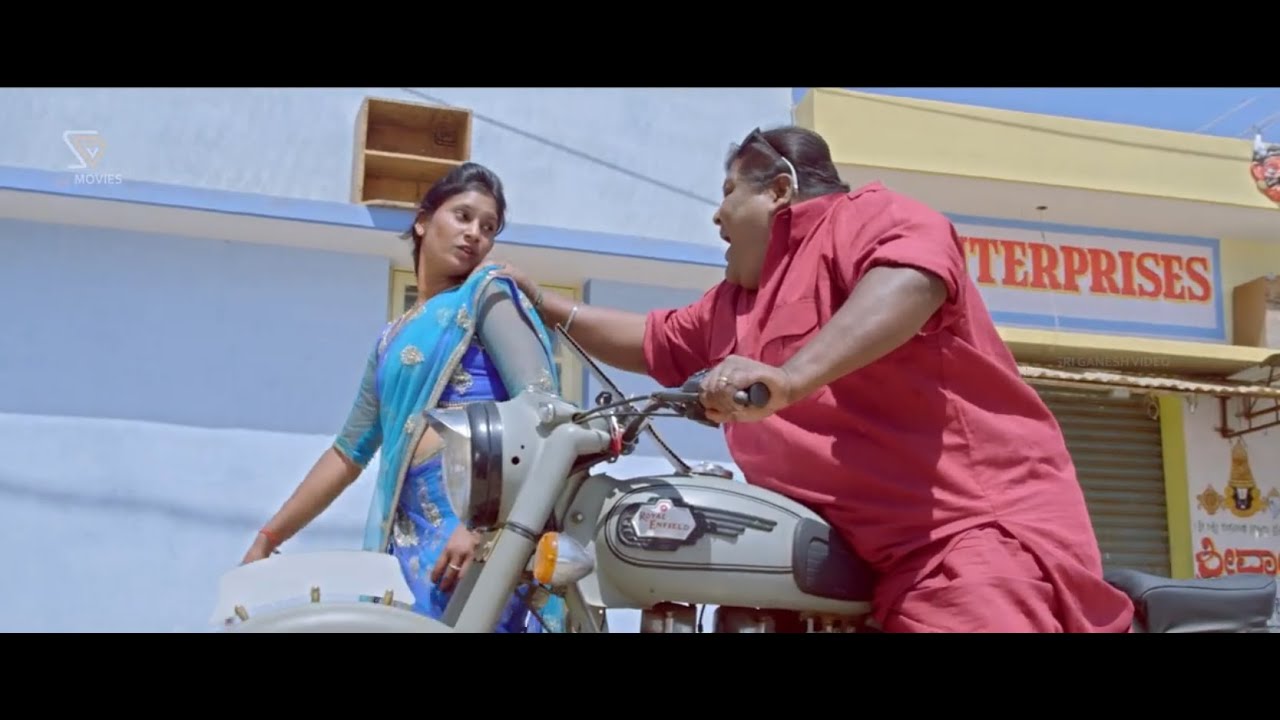 Bullet Prakash Misbehaves With Lady | Rajasimha New Kannada Movie Scene ...