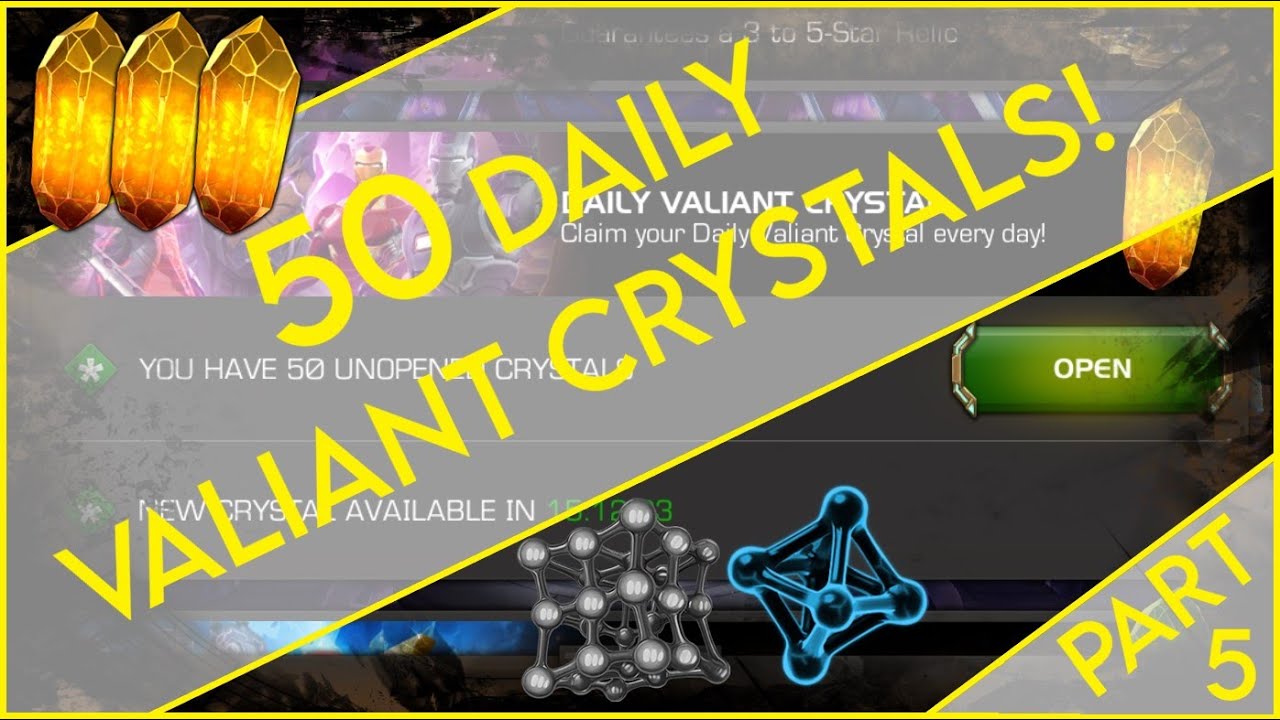 50x Daily Valiant Crystal Opening! Part 5! Marvel Contest of Champions ...