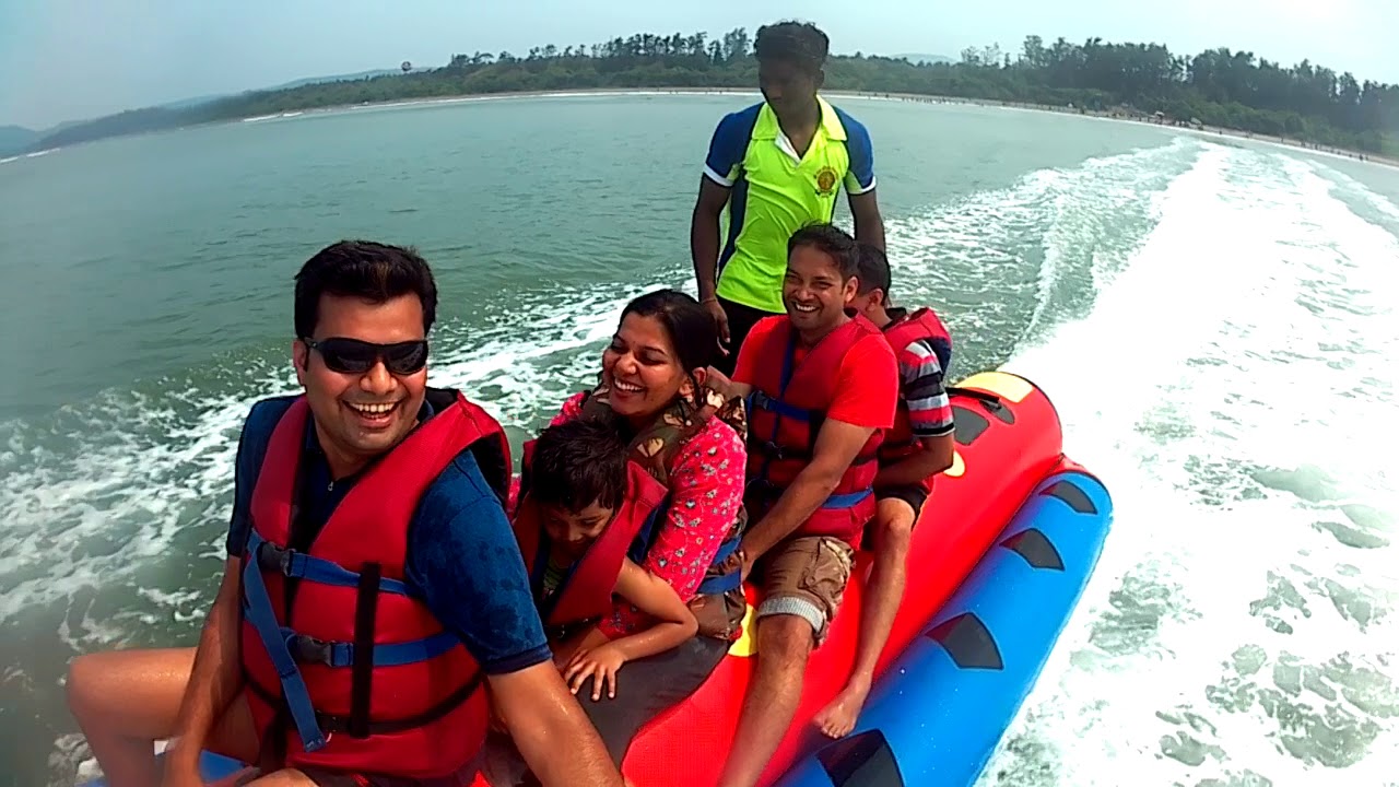Banana ride at Diveaghar beach - YouTube