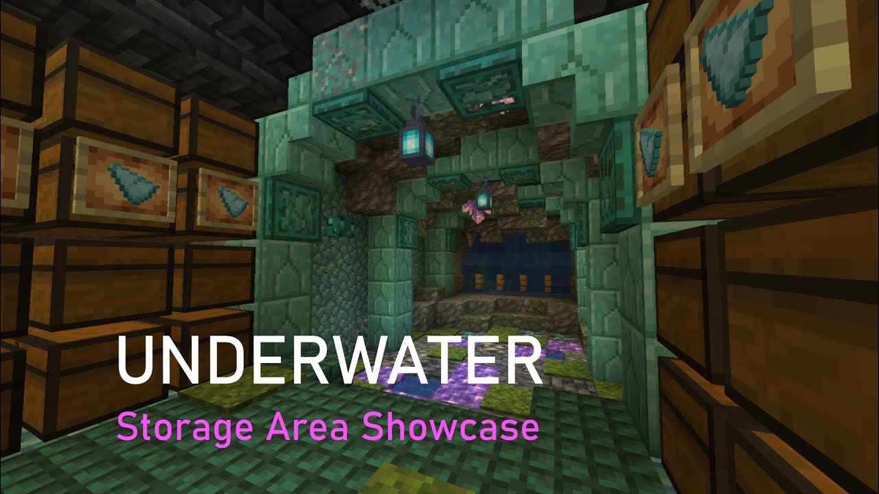 Minecraft Ideas: Underwater Grotto Storage Area Showcase - YouTube